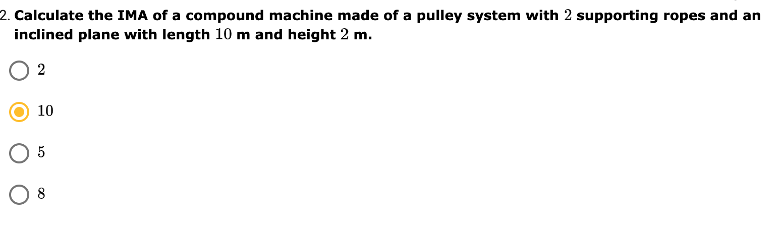 Solved 2. Calculate the IMA of a compound machine made of a | Chegg.com