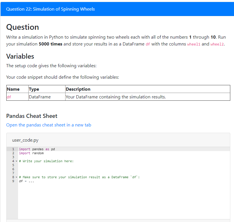 Solved Question 22: Simulation of Spinning Wheels Question | Chegg.com