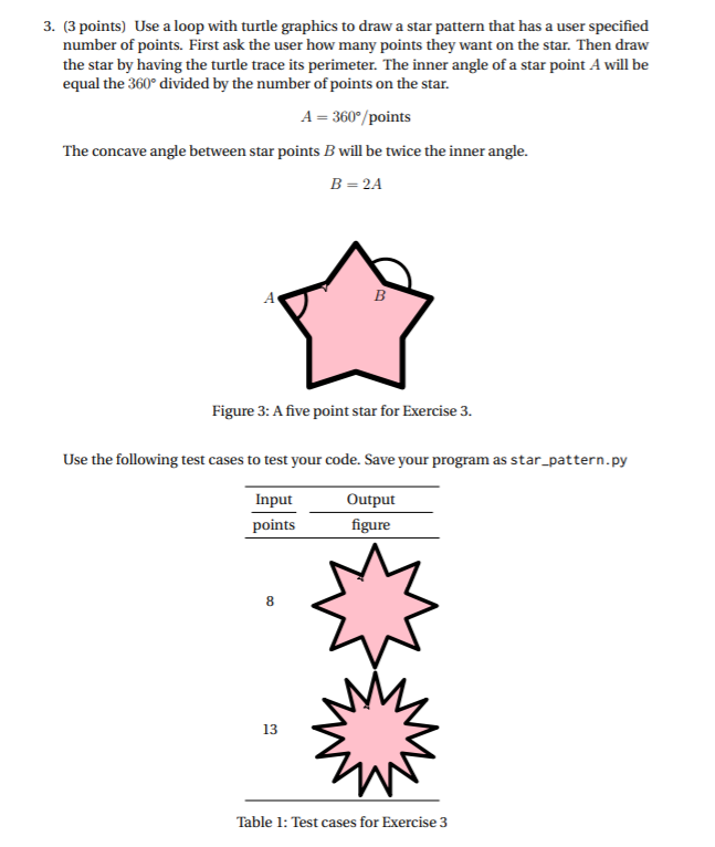 3. (3 points) Use a loop with turtle graphics to draw | Chegg.com