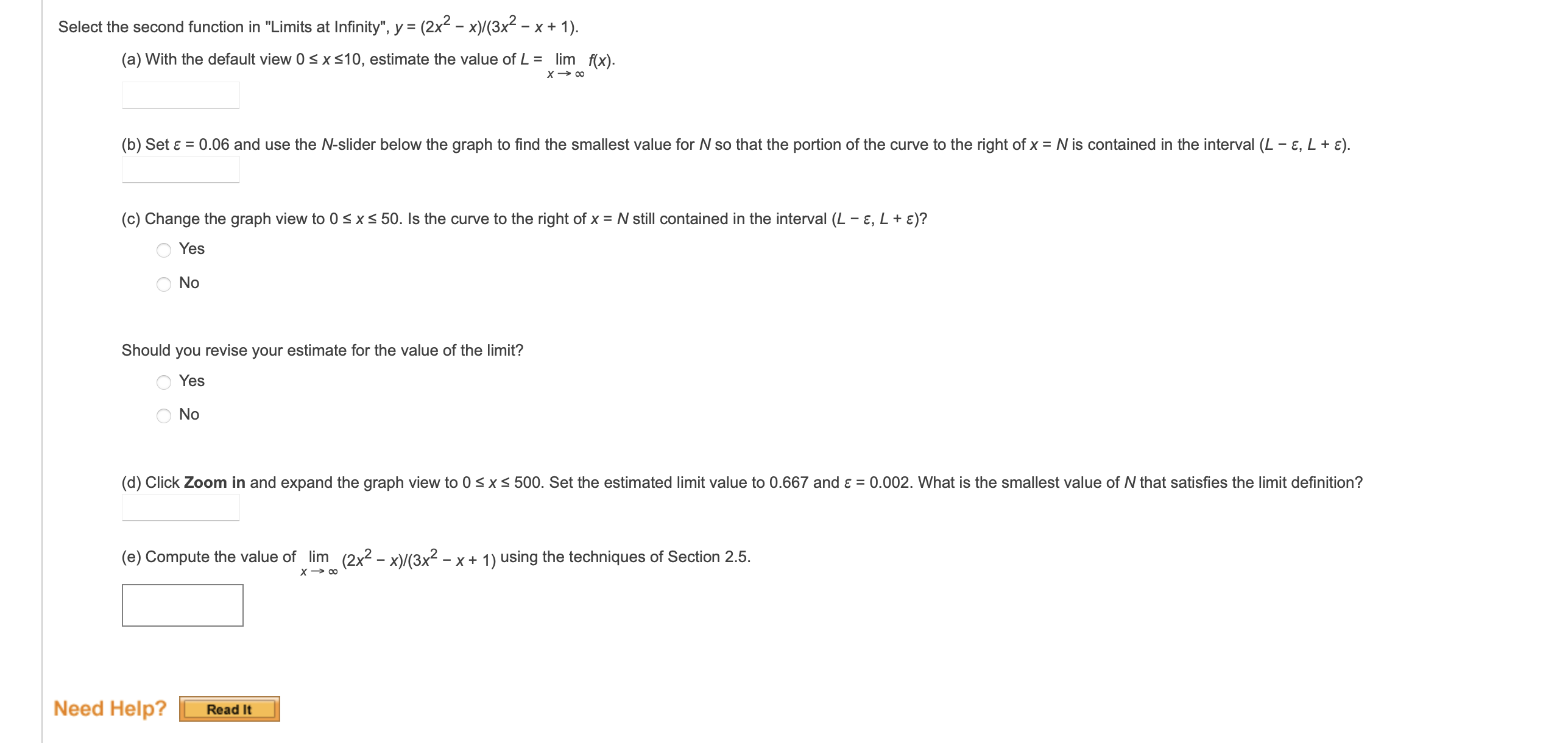 Select the second function in ﻿"Limits at ﻿Infinity", | Chegg.com