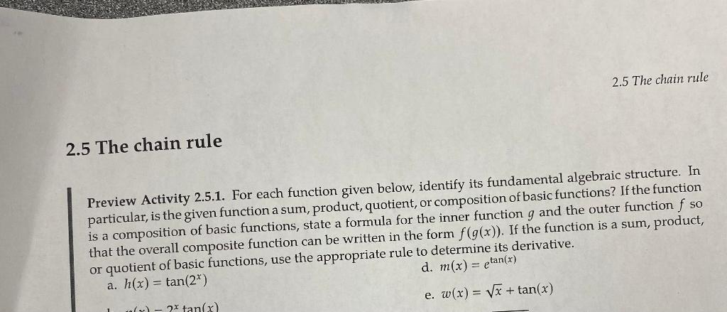Solved Preview Activity 2.5.1. For each function given | Chegg.com