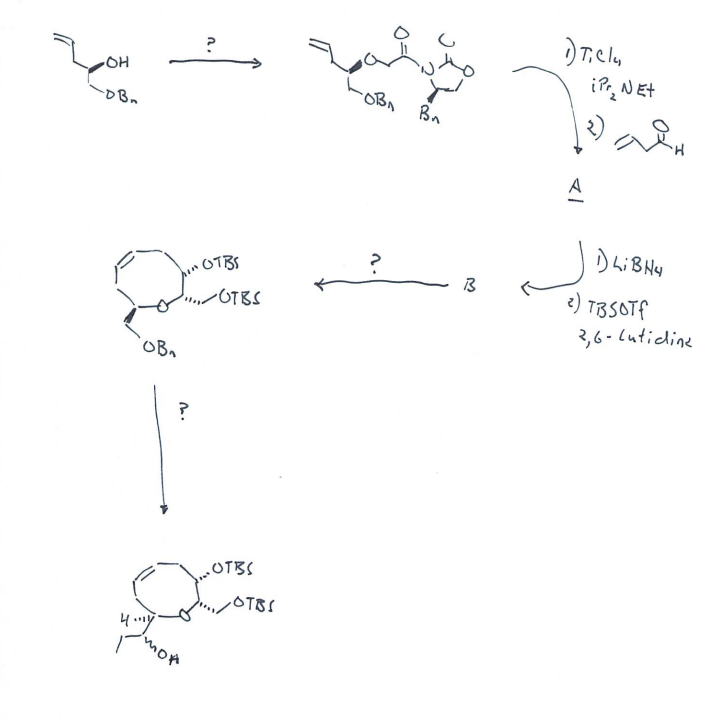 1) T1Cl4 iPr2 NEt 2) A ←?B ∫2) TBSOTf 2,6-Lutidin2 | Chegg.com