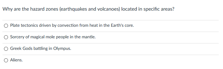 Solved Why are the hazard zones (earthquakes and volcanoes) | Chegg.com