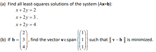 Solved (a) Find all least-squares solutions of the system | Chegg.com