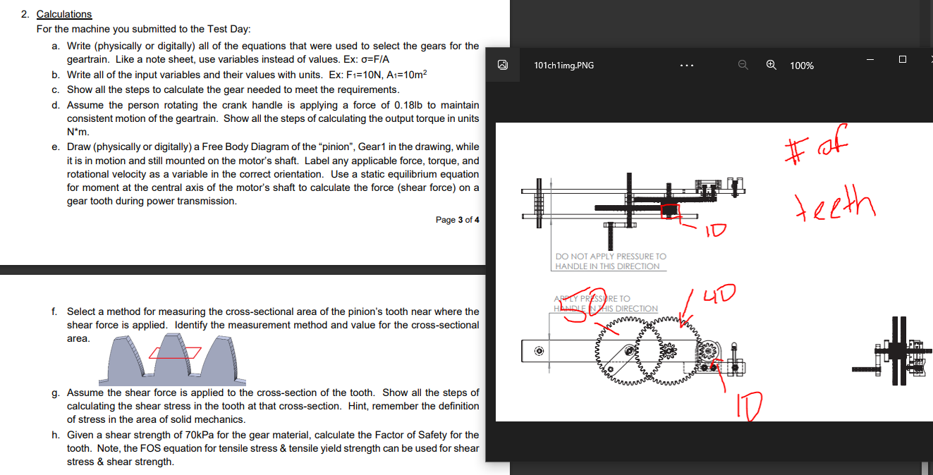 Solved 2. Calculations For the machine you submitted to the | Chegg.com
