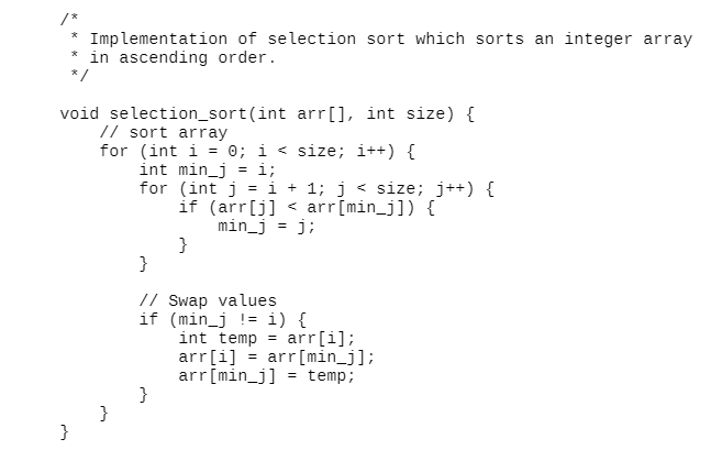 Solved 2. (20%) Modify the code selection_sort.c such that | Chegg.com