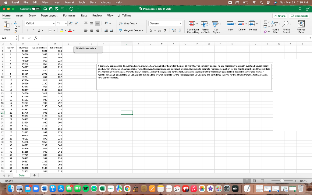Solved Excel File Edit View Insert Format Tools Data Window | Chegg.com