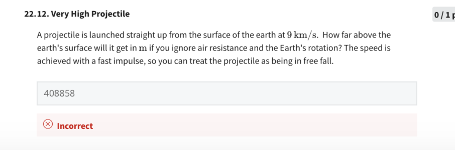 Solved 2.12. Very High Projectile A projectile is launched | Chegg.com