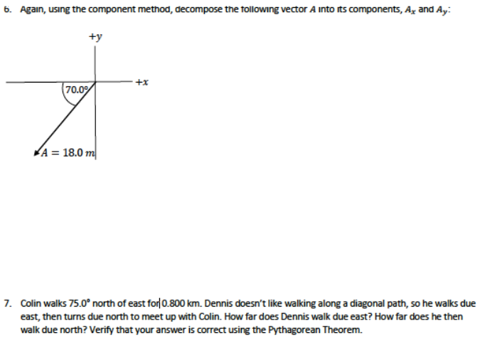 Solved 6. Again, using the component method, decompose the | Chegg.com