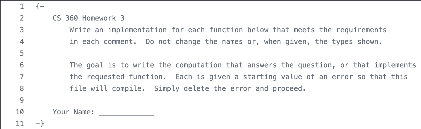 Solved CS 360 Homework 3 Write an implementation for each | Chegg.com