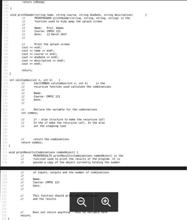 Solved Objective Recursive Functions Project The formula for | Chegg.com