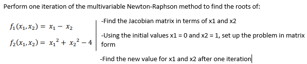 Solved Perform one iteration of the multivariable | Chegg.com