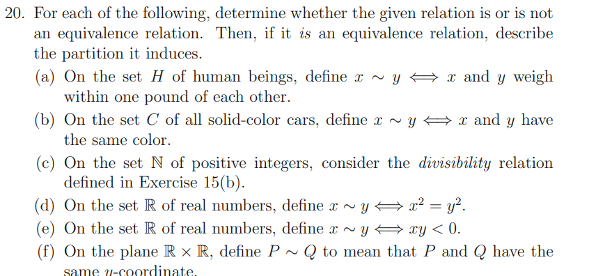 Solved Just Part C A Relation R Is Antisymmetric If Xry