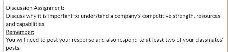 Solved Discussion Assignment: Discuss why it is important to | Chegg.com
