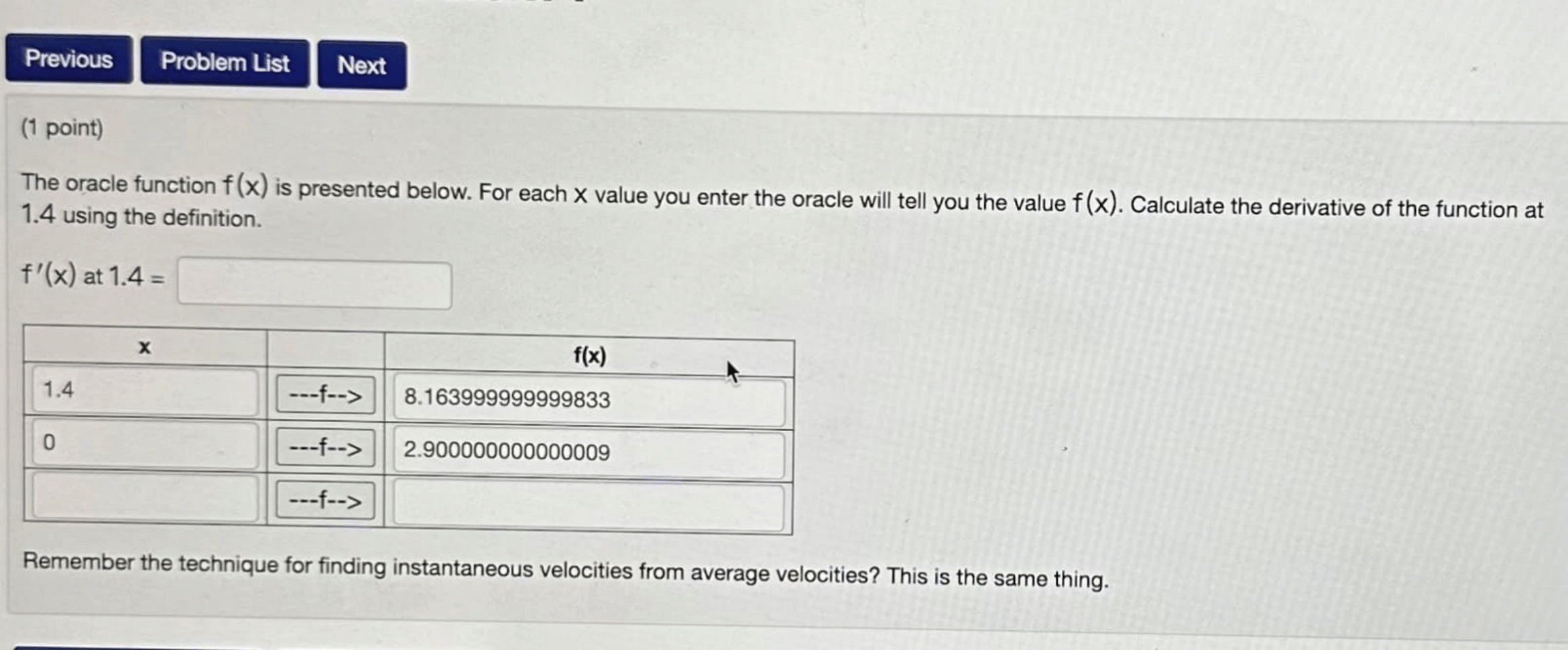 Solved (1 ﻿point)The oracle function f(x) ﻿is presented | Chegg.com