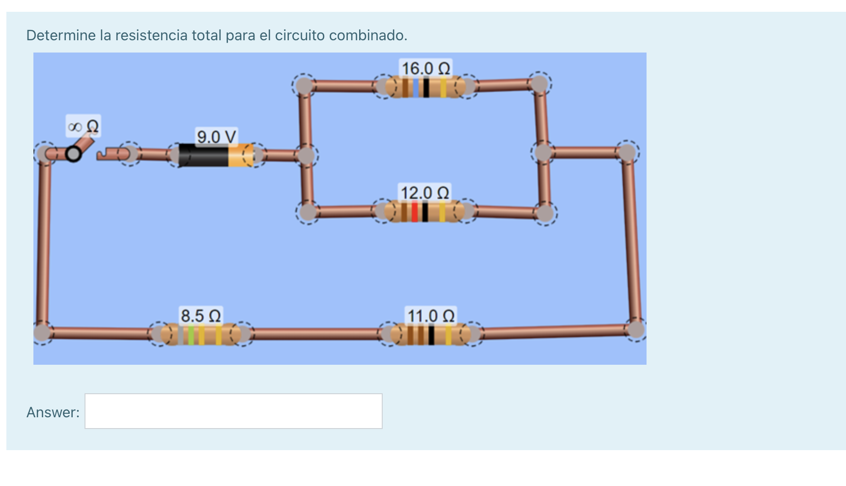 Solved Determine la resistencia total para el circuito | Chegg.com