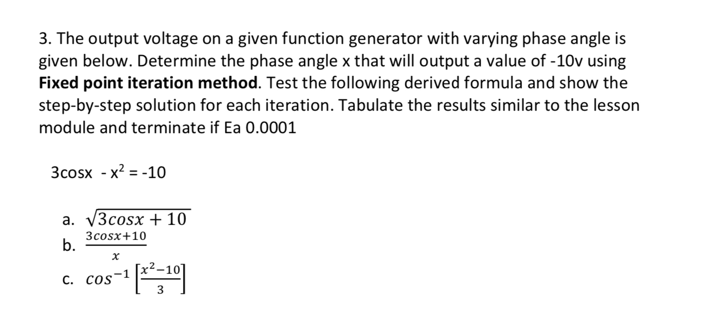 Solved 3. The output voltage on a given function generator | Chegg.com
