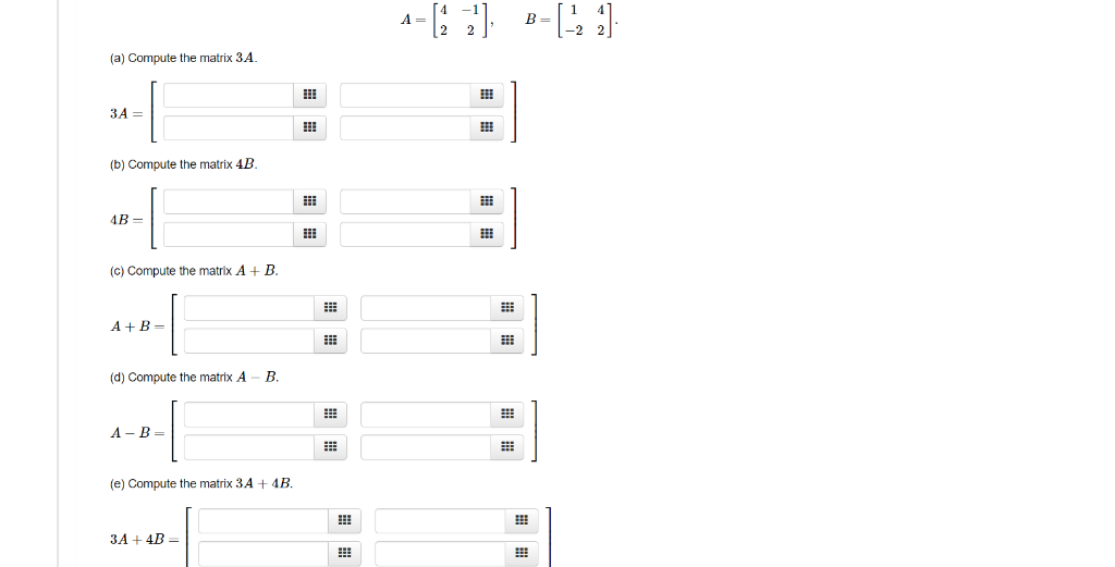 Solved -2 2 (a) Compute the matrix 3A ЗА (b) Compute the | Chegg.com