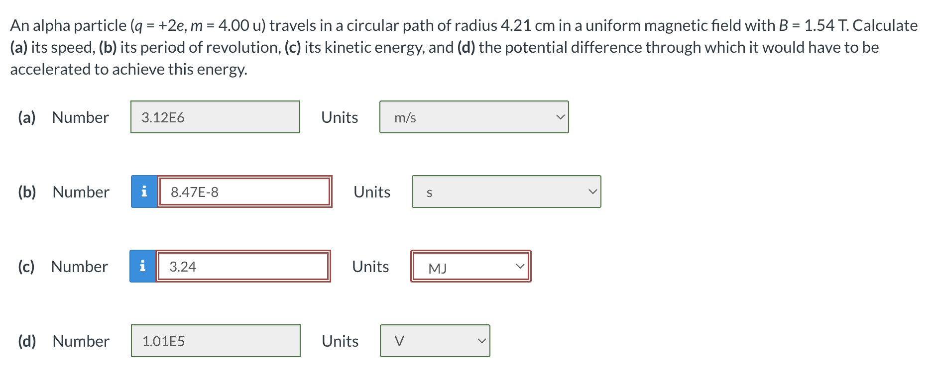 Solved An alpha particle (q=+2e,m=4.00u) travels in a | Chegg.com