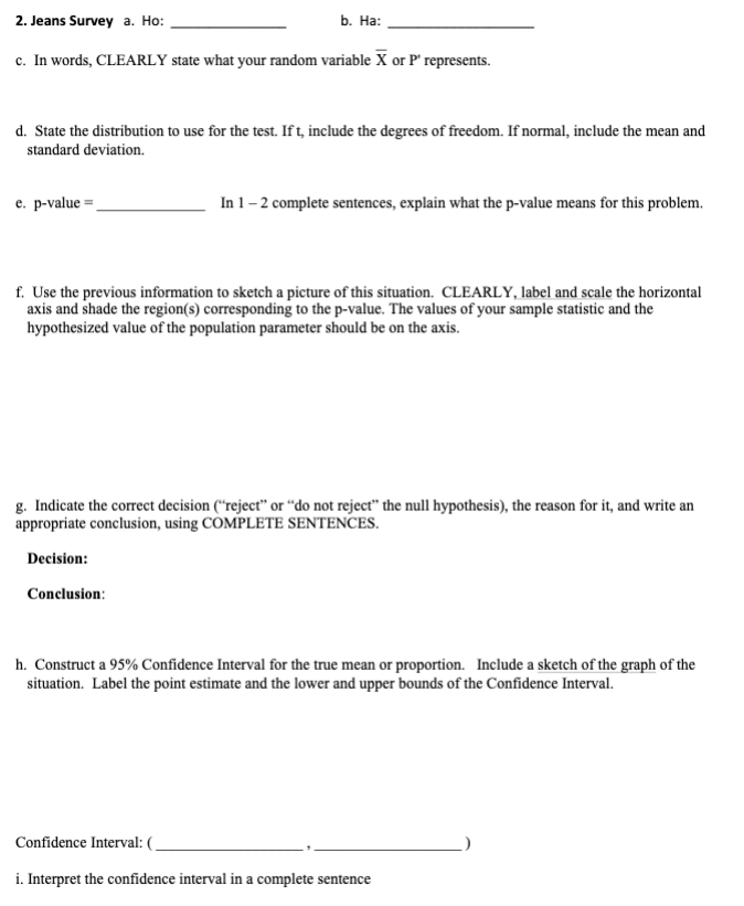 Solved Fill out the answer sheet for each of the hypothesis | Chegg.com