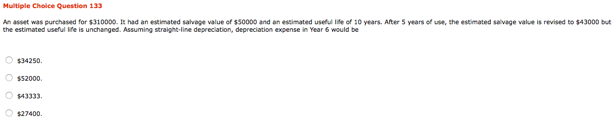 Solved Multiple Choice Question 98 A company purchased | Chegg.com