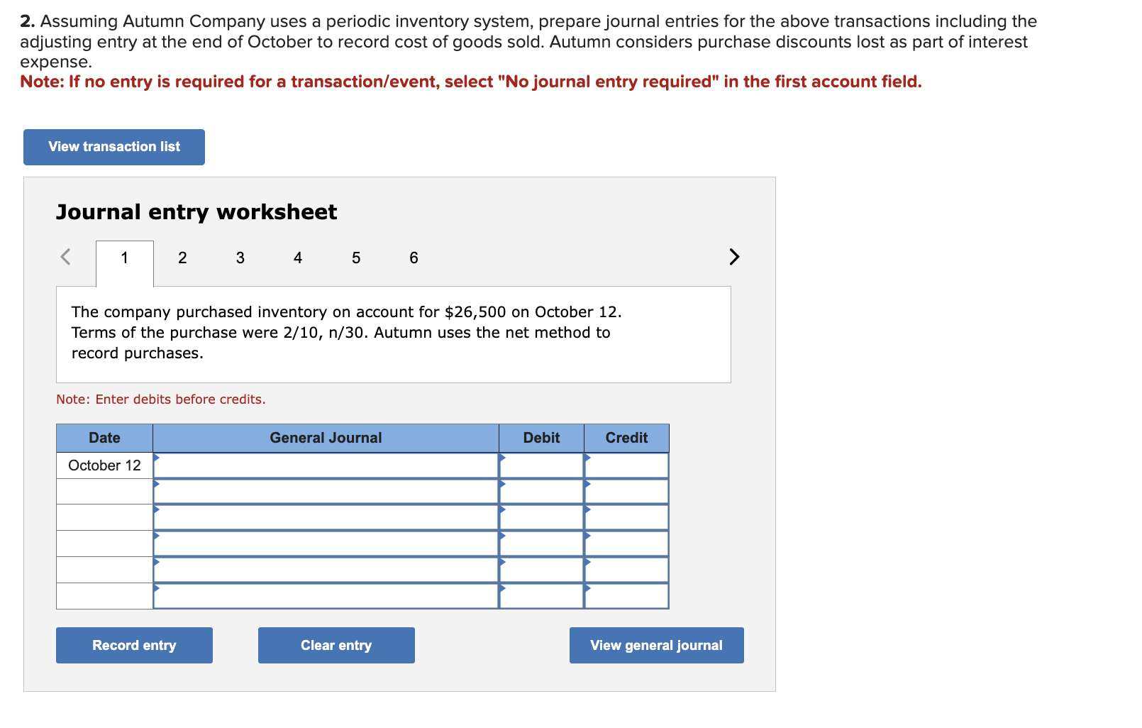 Solved Journal entry worksheet 6 The inventory was shipped | Chegg.com