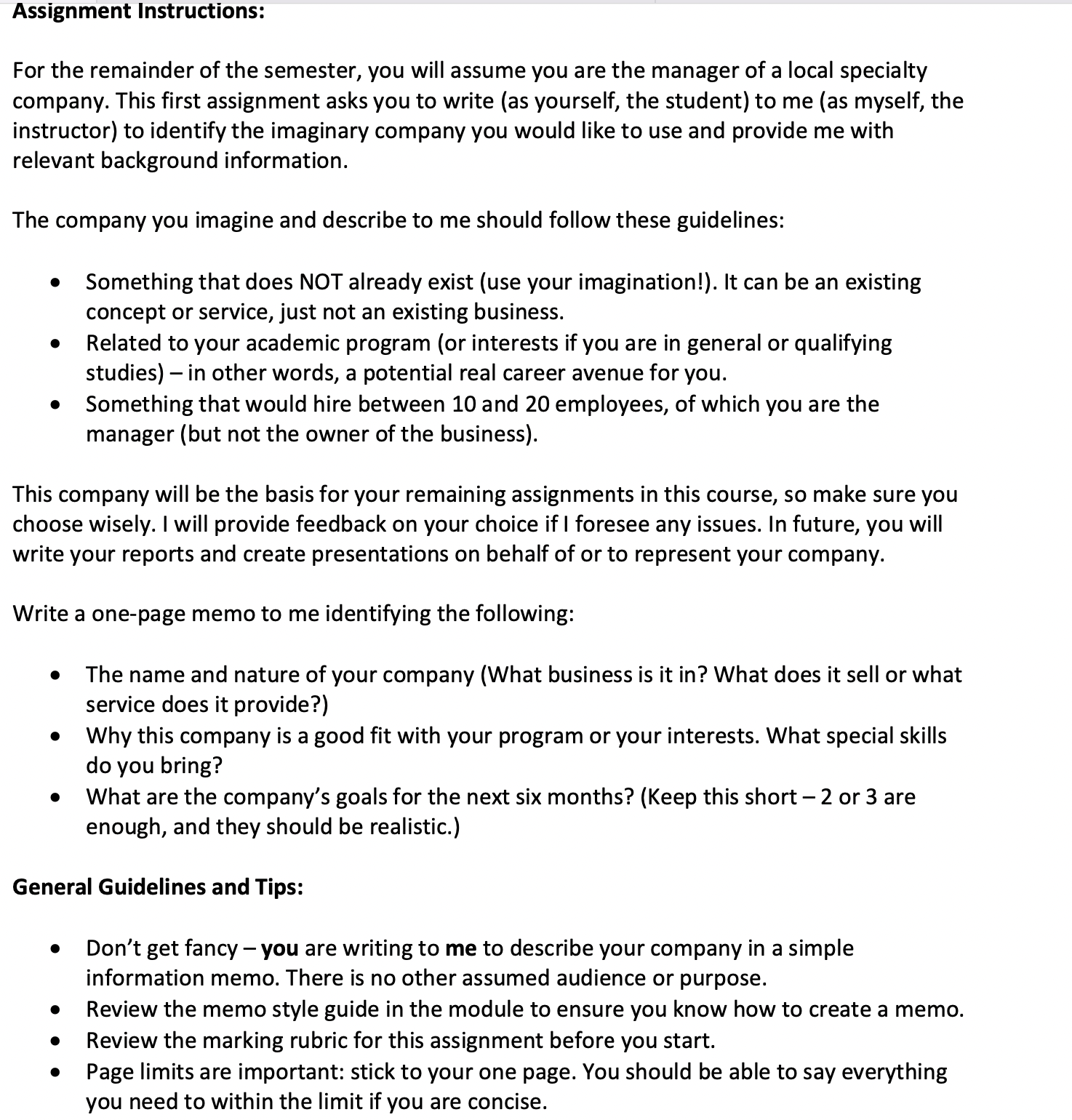 Solved Assignment Instructions: For the remainder of the | Chegg.com