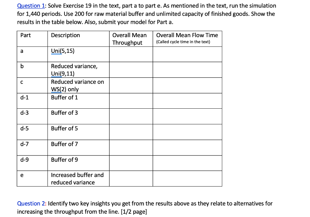 Process Flow Map for a Linear Flow Process Buffer Raw | Chegg.com