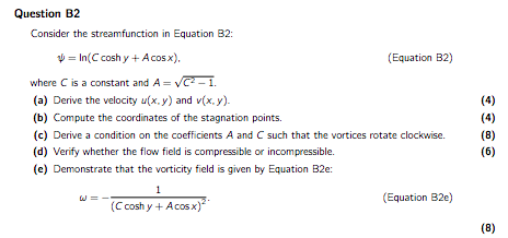 Solved Question B2 Consider the streamfunction in Equation | Chegg.com