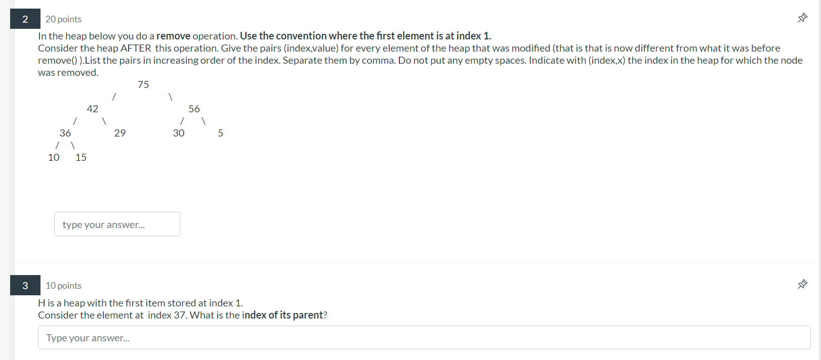 Solved 2 00 20 points In the heap below you do a remove | Chegg.com