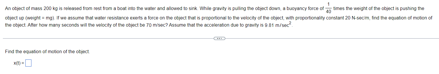 Solved An object of mass 200kg ﻿is released from rest from a | Chegg.com