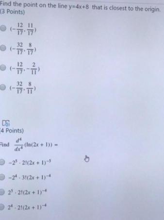 Solved Find the point on the line y=4x+8 that is closest to | Chegg.com