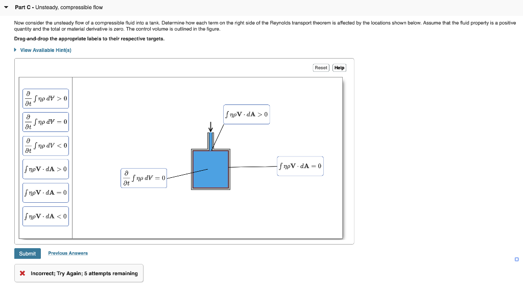 Solved Part - Unsteady, compressible flow Now consider the | Chegg.com