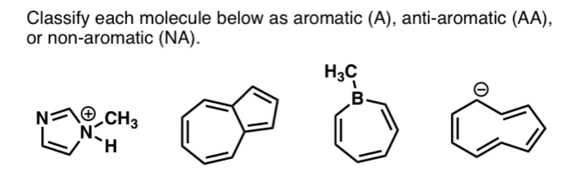 Solved Classify each molecule below as aromatic (A), | Chegg.com