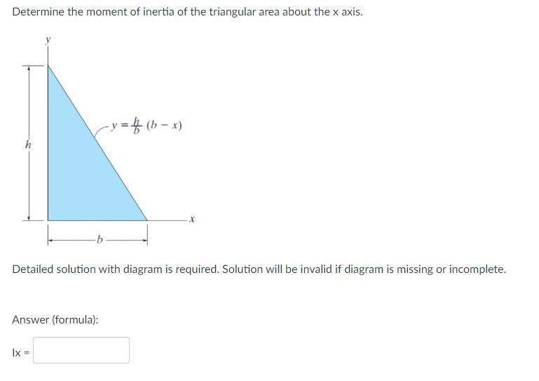 Solved Determine the moment of inertia of the triangular | Chegg.com