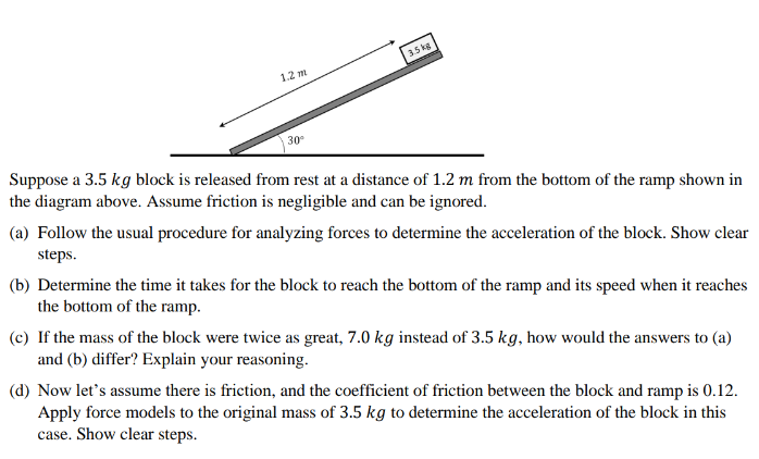 Solved Suppose a 3.5 ﻿kg block is released from rest at a | Chegg.com
