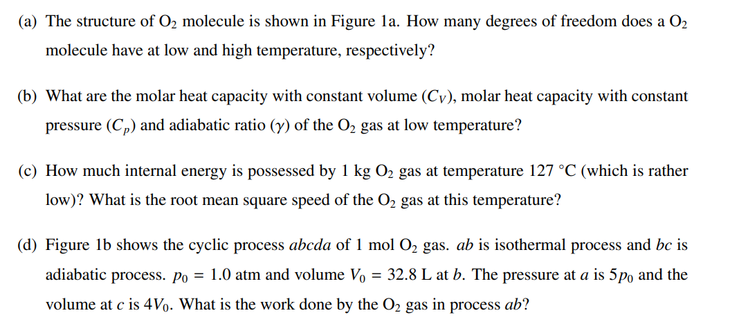 Solved (a) The structure of O2 molecule is shown in Figure | Chegg.com