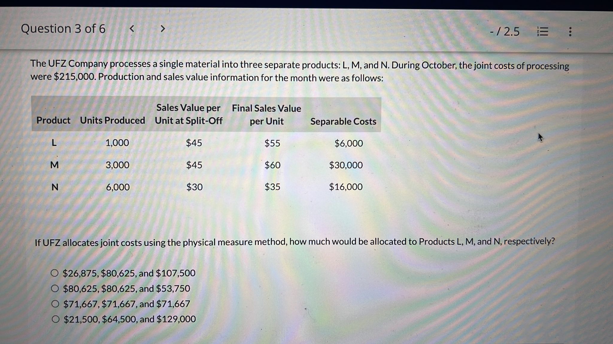 Solved The UFZ Company processes a single material into | Chegg.com