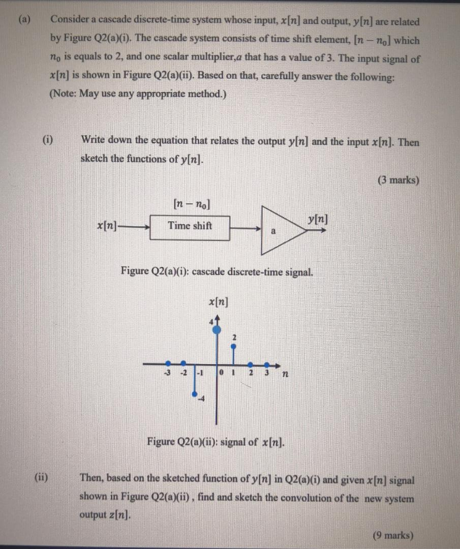 Solved (a) Consider a cascade discrete-time system whose | Chegg.com