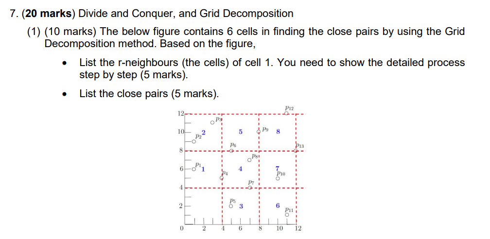 Solved 7. (20 marks) Divide and Conquer, and Grid | Chegg.com