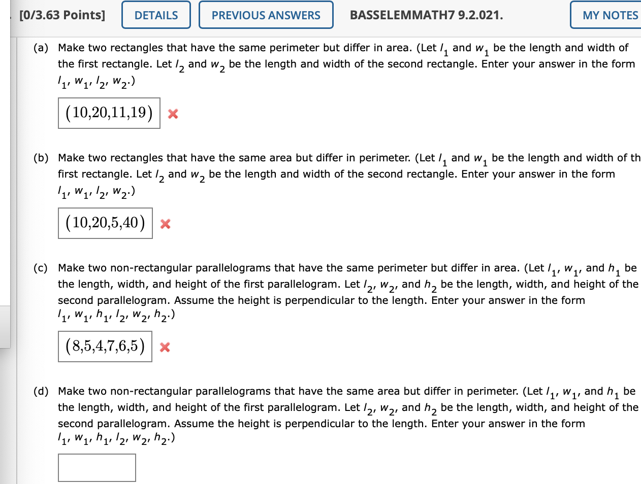 Solved [0/3.63 Points] DETAILS PREVIOUS ANSWERS | Chegg.com