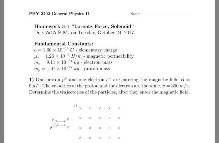 Solved PHY 2202 General Physics II Homework 3-1 "Lorentz | Chegg.com