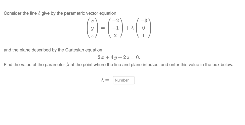 Solved Consider the line ℓ give by the parametric vector | Chegg.com