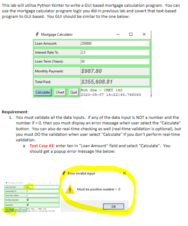 Solved This lab will utilize Python tkinter to write a GUI | Chegg.com