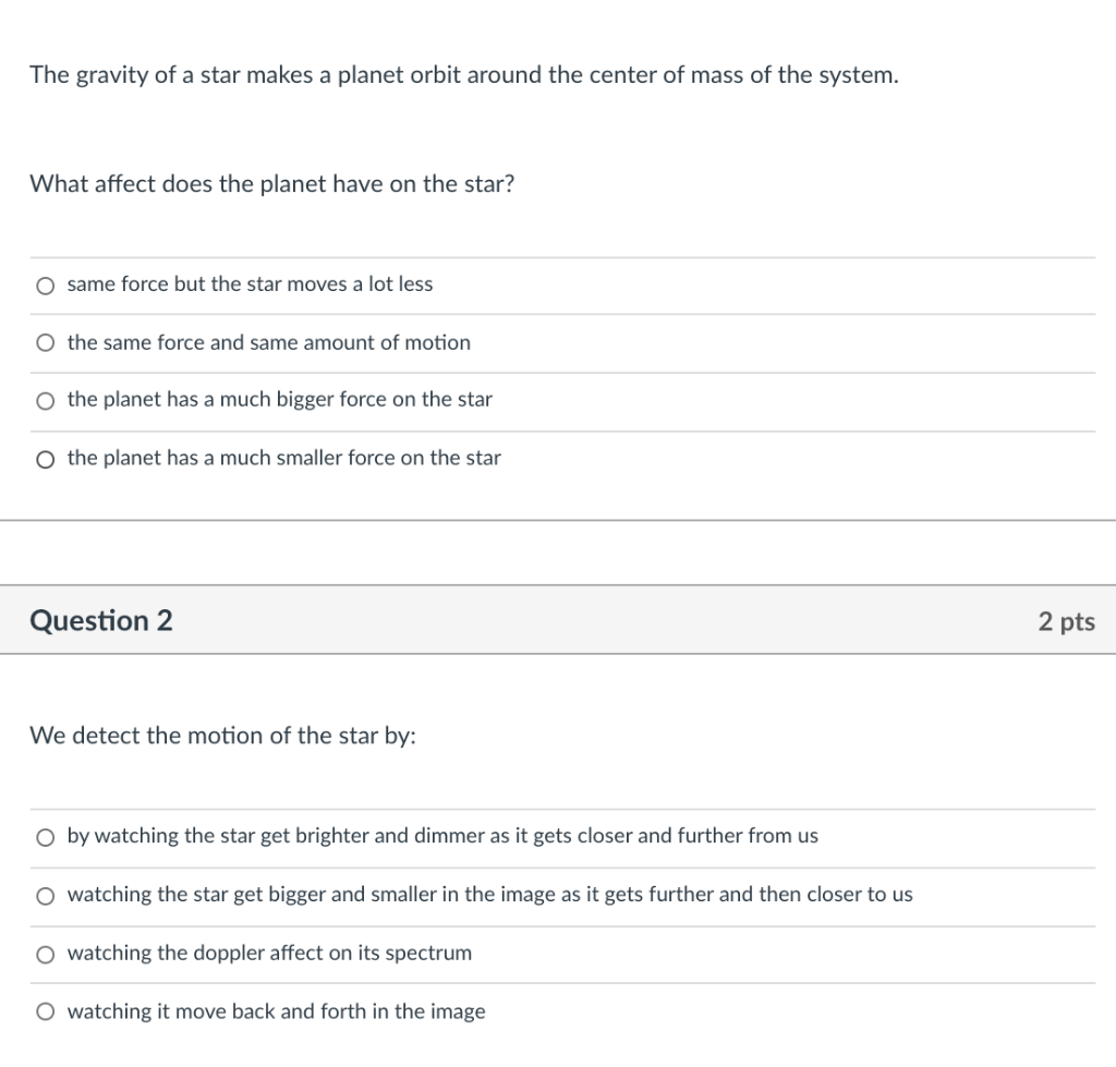 Solved The gravity of a star makes a planet orbit around the | Chegg.com