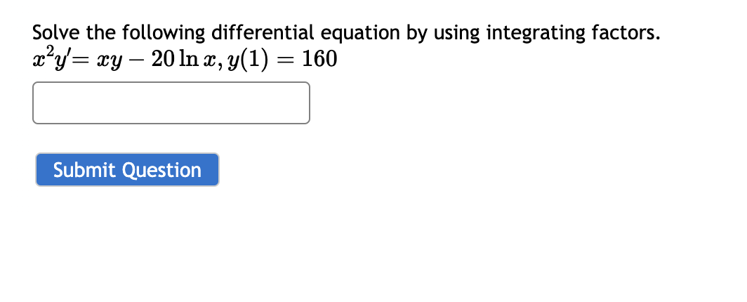 Solved Solve the following differential equation by using | Chegg.com