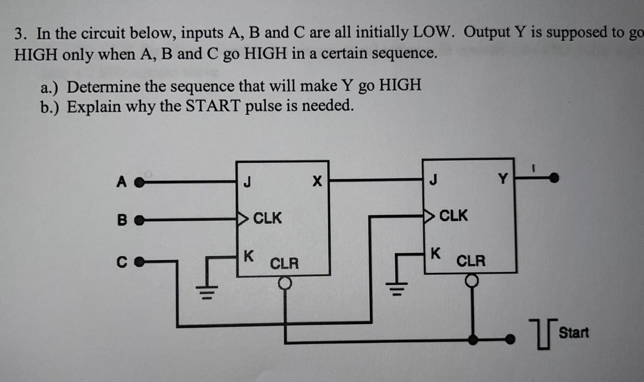 Solved 3. In the circuit below, inputs A, B and C are all | Chegg.com