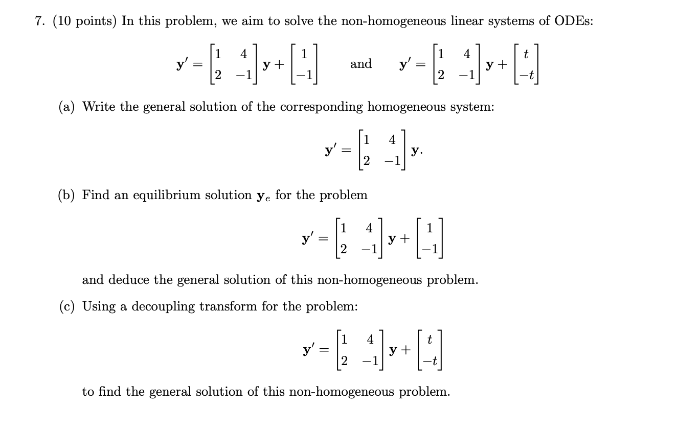 Solved (10 points) In this problem, we aim to solve the | Chegg.com