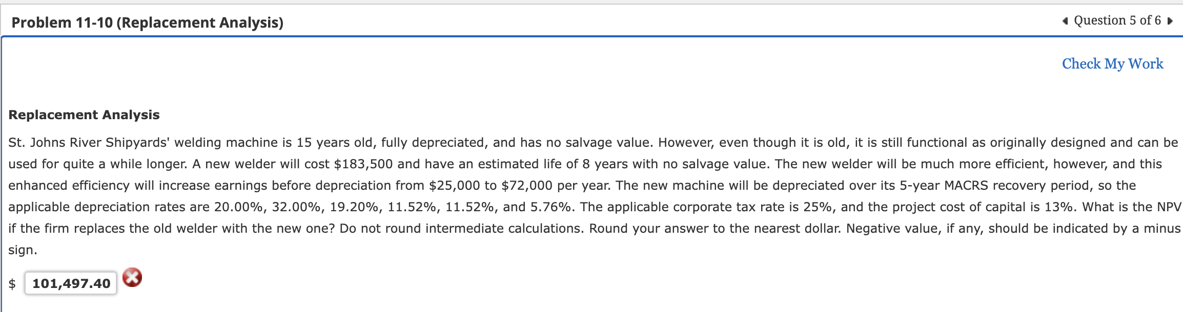 Solved Problem 11-10 (Replacement Analysis) ( Question 5 of | Chegg.com