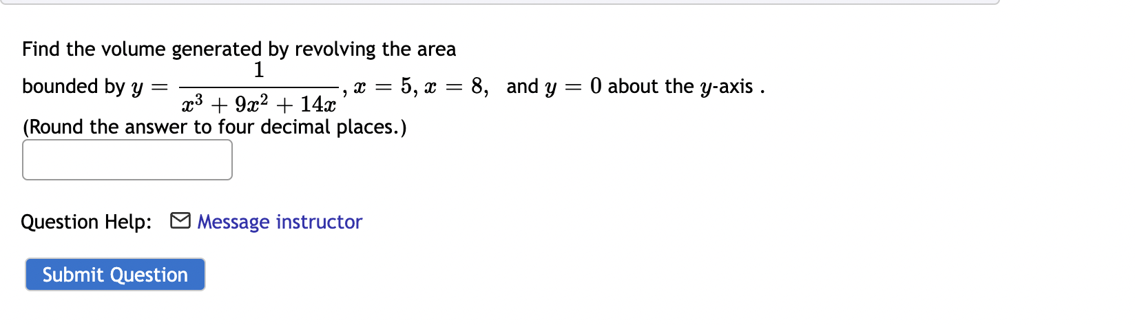 Solved Find the volume generated by revolving the area 1 | Chegg.com